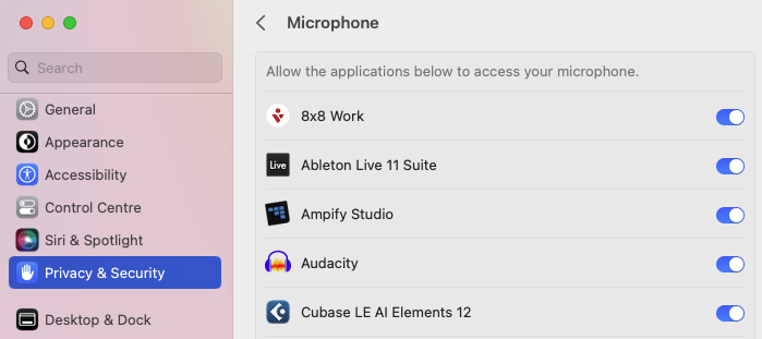 Microphone Access Security Setting Mac – Focusrite