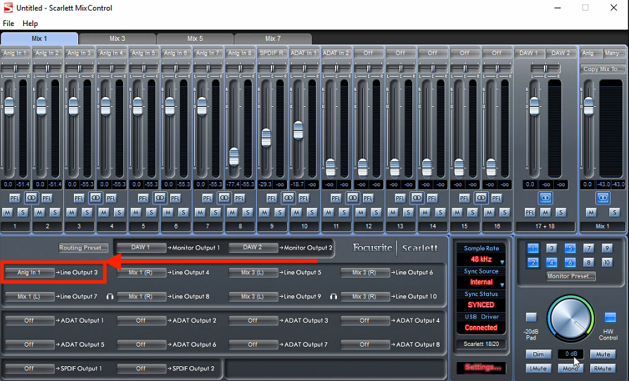 External Effects Processing with Mix Control during Tracking – Focusrite