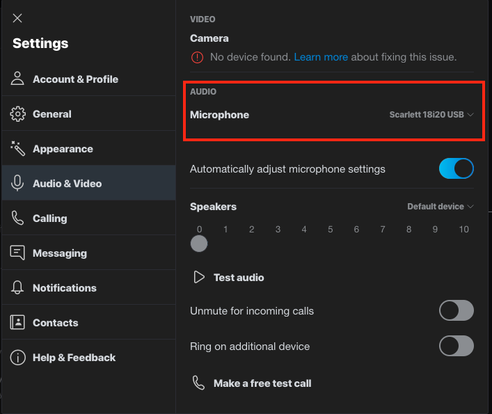 Creating a Video Call mix in MixControl – Focusrite