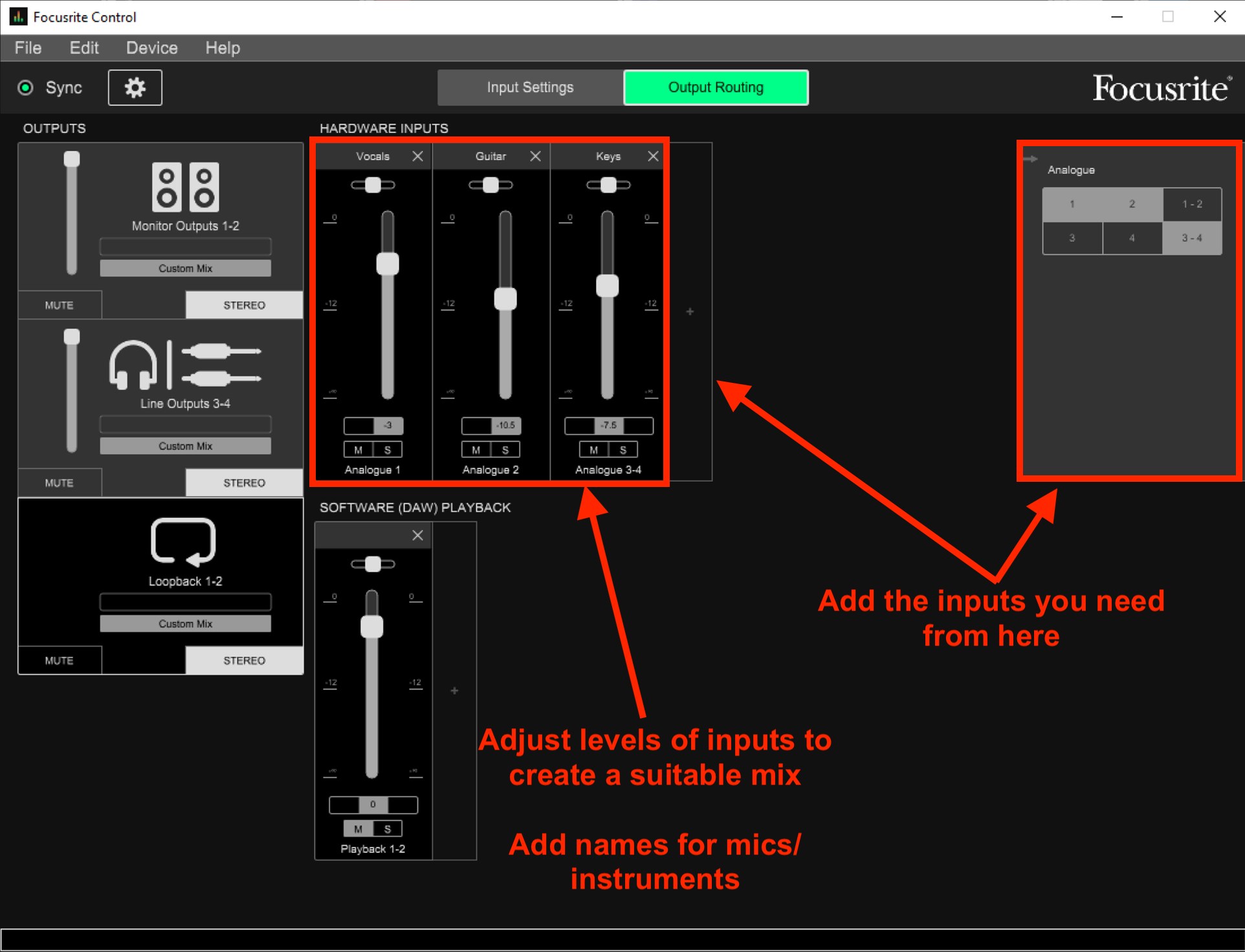 Using several inputs in Windows video call software – Focusrite