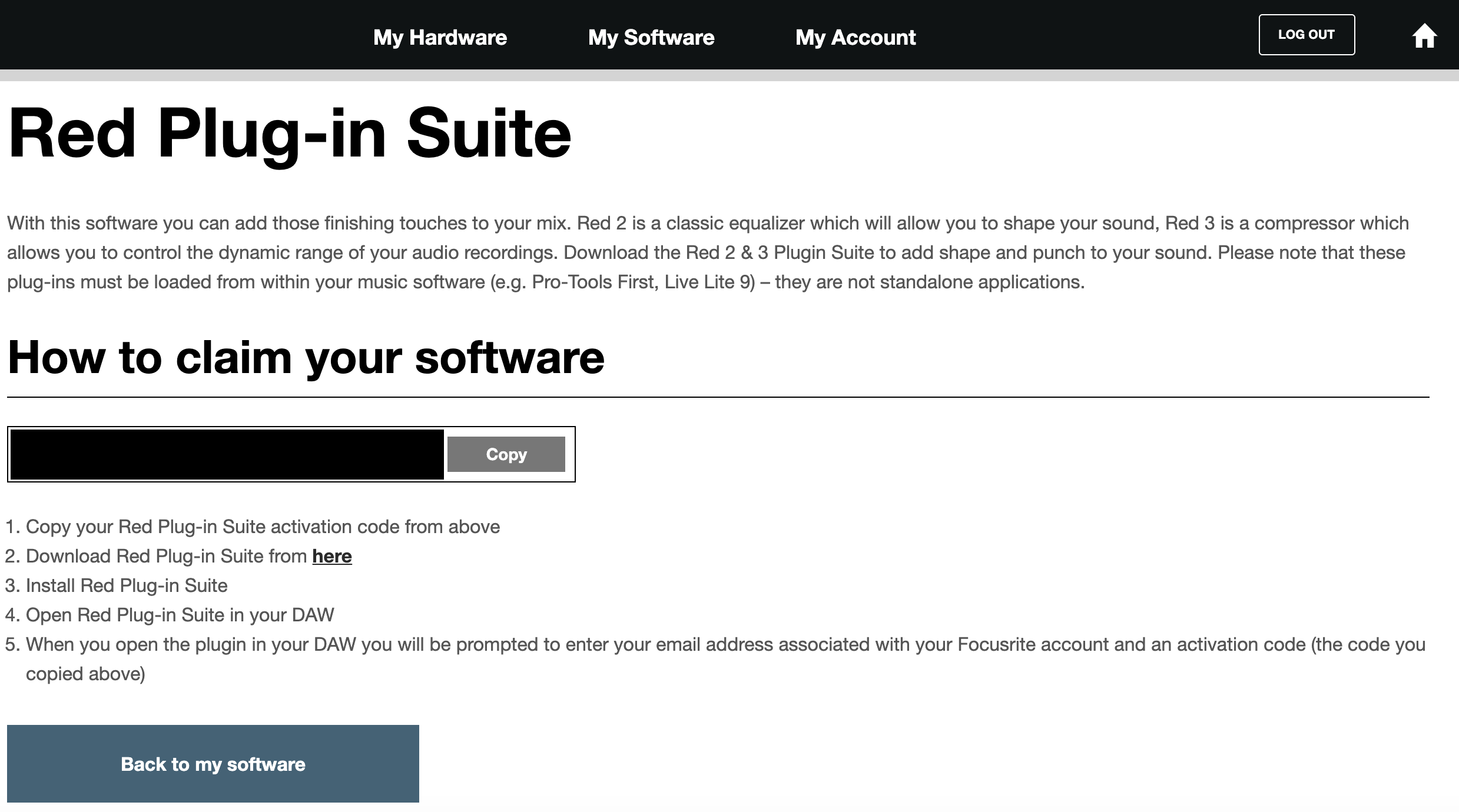 Where is my Red Plugin Suite activation code? – Focusrite